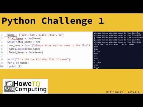 Python Challenges Level 5 Challenge 1 Youtube