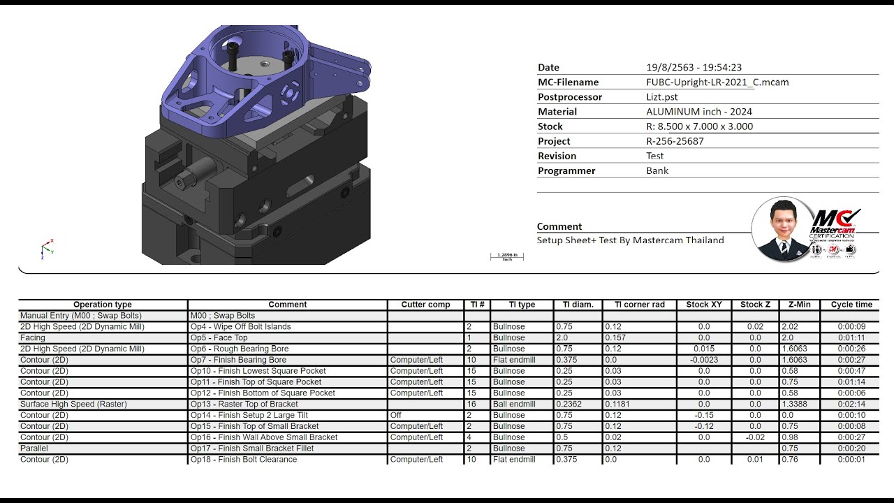 Mastercam 2021 Toollist และ Setup Sheet X Youtube