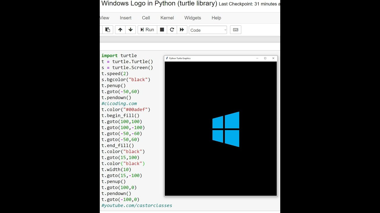 Windows Logo In Python Turtle Library Youtube