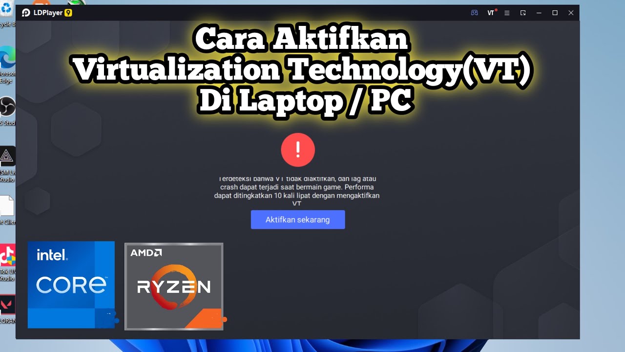 Cara Aktifkan Virtualization Technology Vt Di Laptop Pc Intel Amd