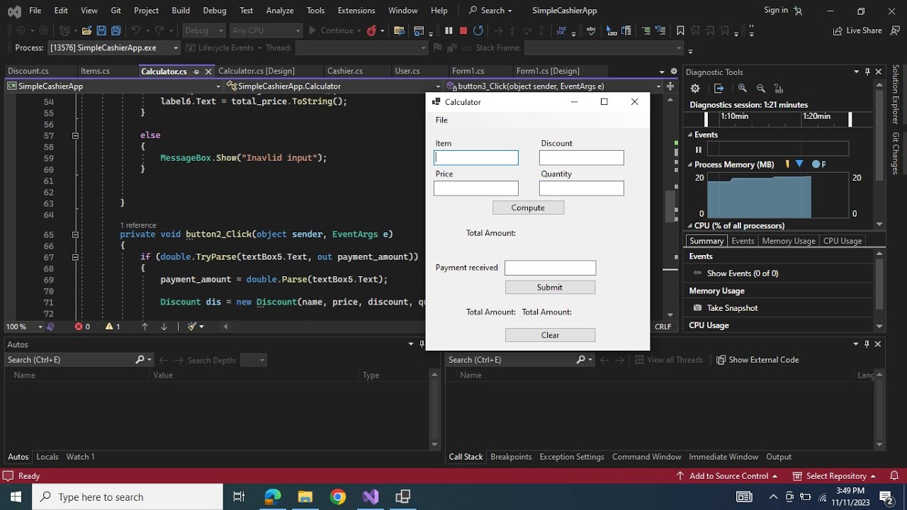 Create A Simple Cashier Form Program With C In Visual Studio Youtube