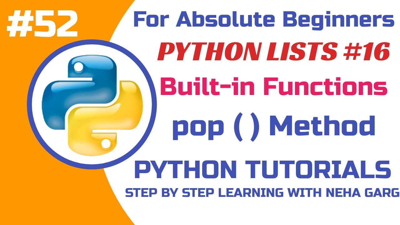 Python Pop Method How To Remove Return Elements From A List