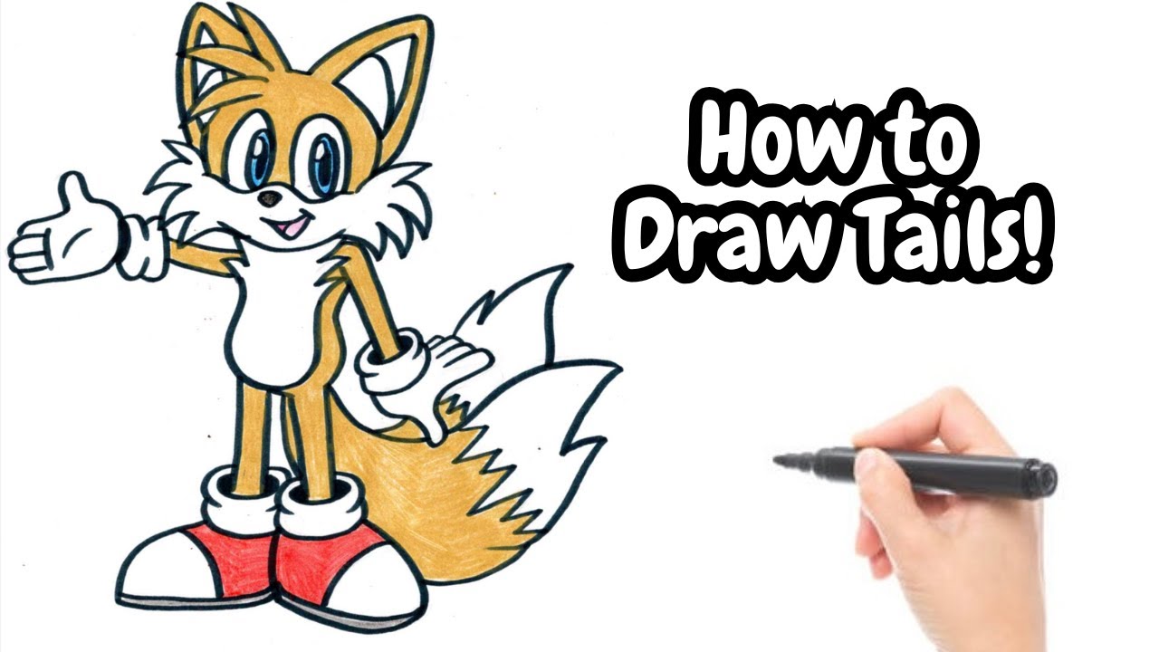 How To Draw Tails From Sonic The Hedgehog Youtube