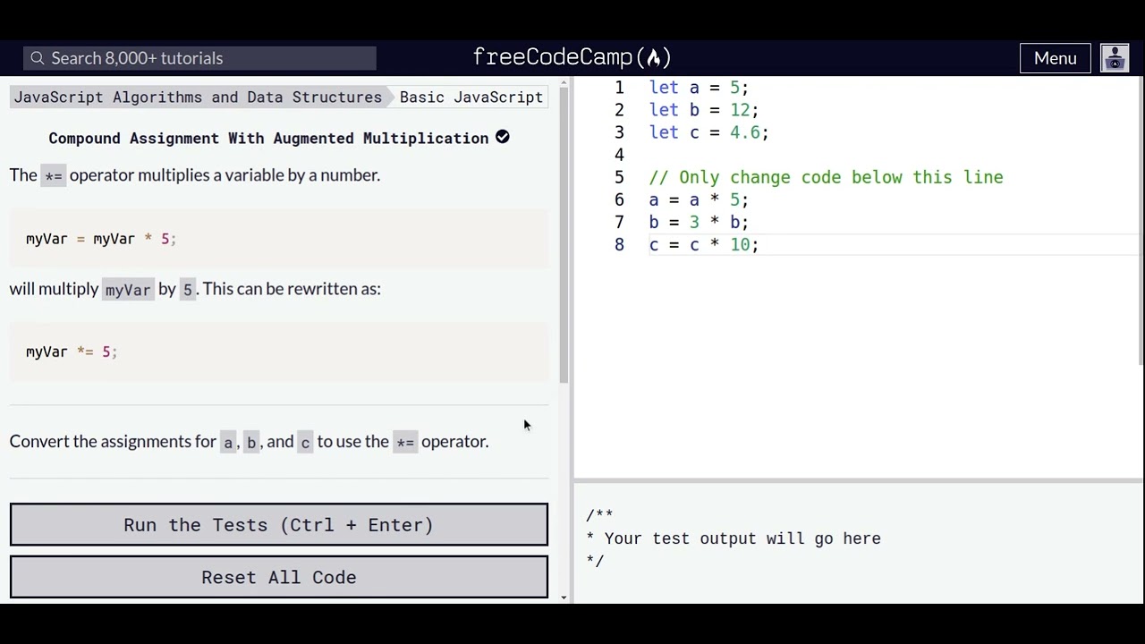Lesson 23 Basic Javascript Compound Assignment With Augmented