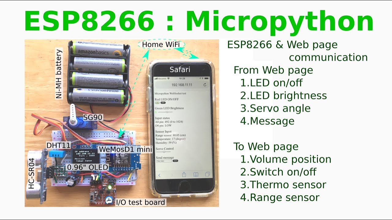 Websocket Test On The Esp8266 Board By Micropython Youtube