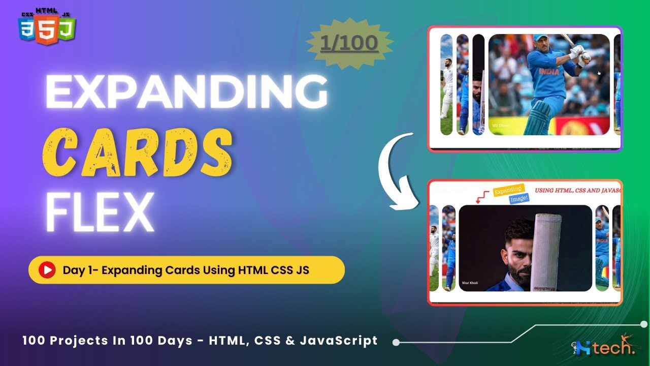 Create Stunning Expanding Cards With Html Css Javascript Day 1 Of