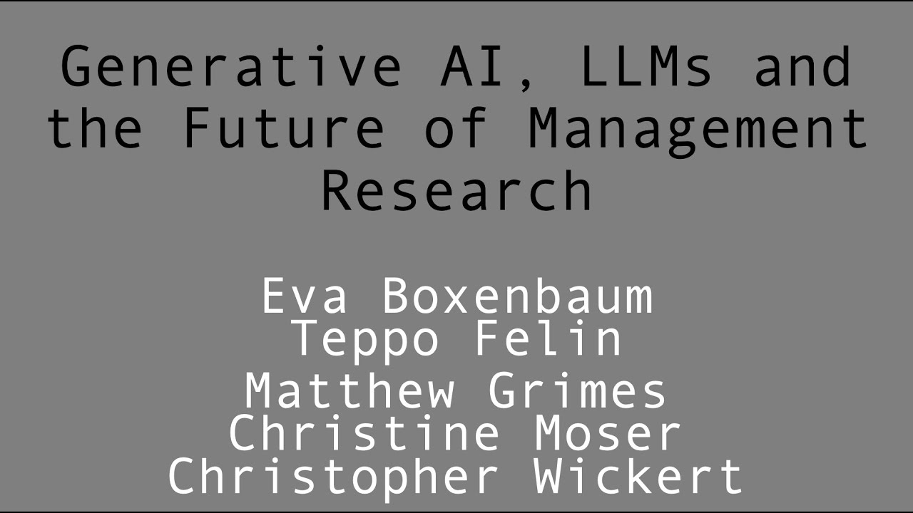 Webinar Recording Genarative Ai Llms And The Future Of Management
