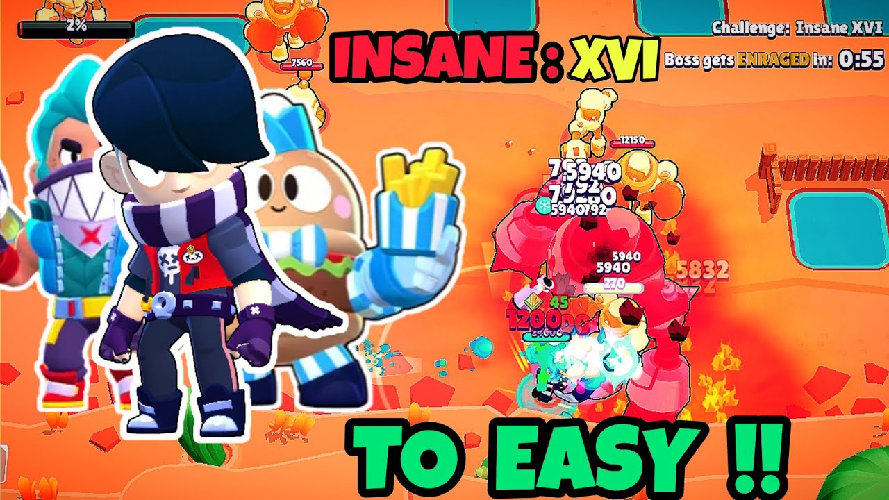 Defeating Insane Xvi Boss рџ ї Brawl Stars Boss Insane 16 Boss Fight