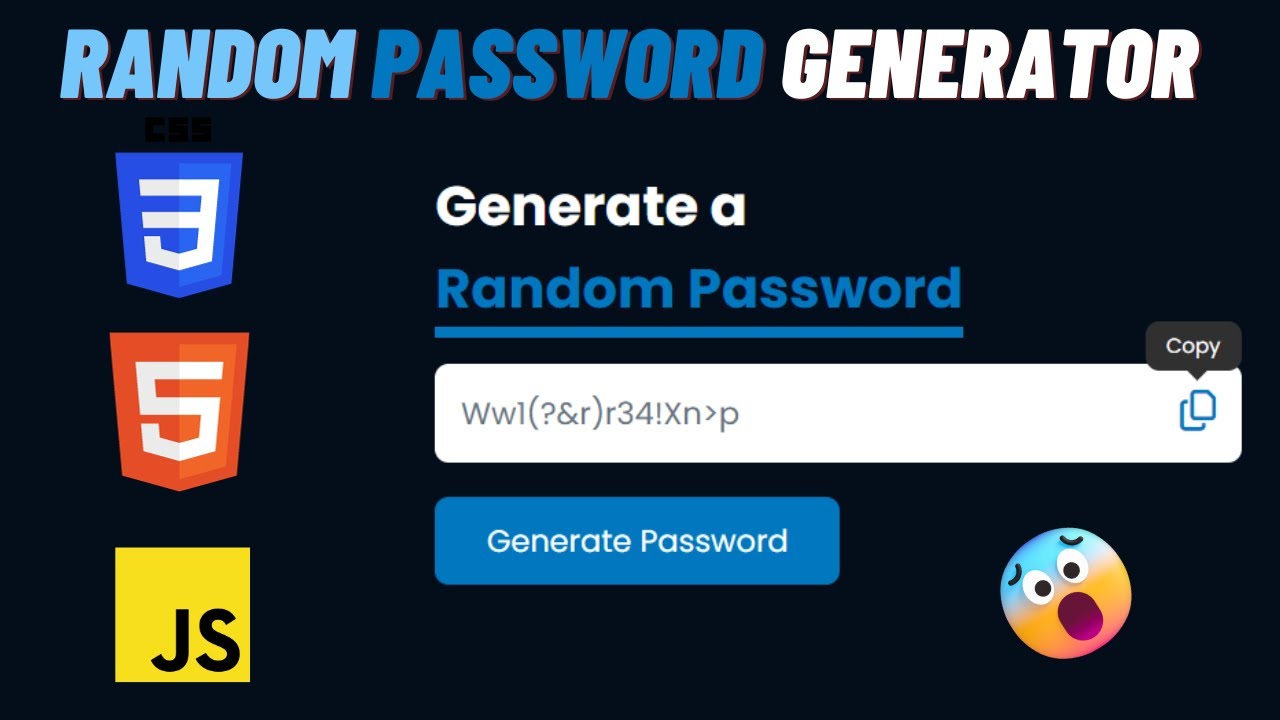 Random Password Generator Using Html Css And Javascript Project For