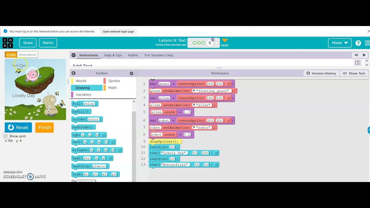 Code Org Lesson 9 Youtube