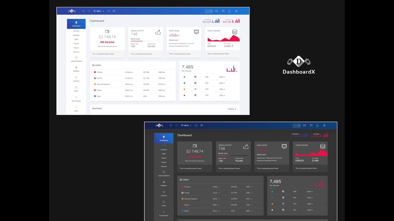 Dashboardx Admin Bootstrap Ui Kit And Dashboard Design Youtube
