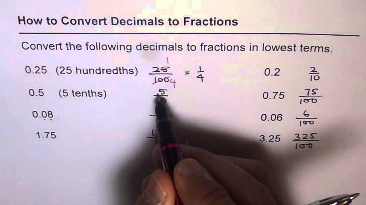 Convert Decimal To Fraction Lowest Term At Cristal Lawrence Blog