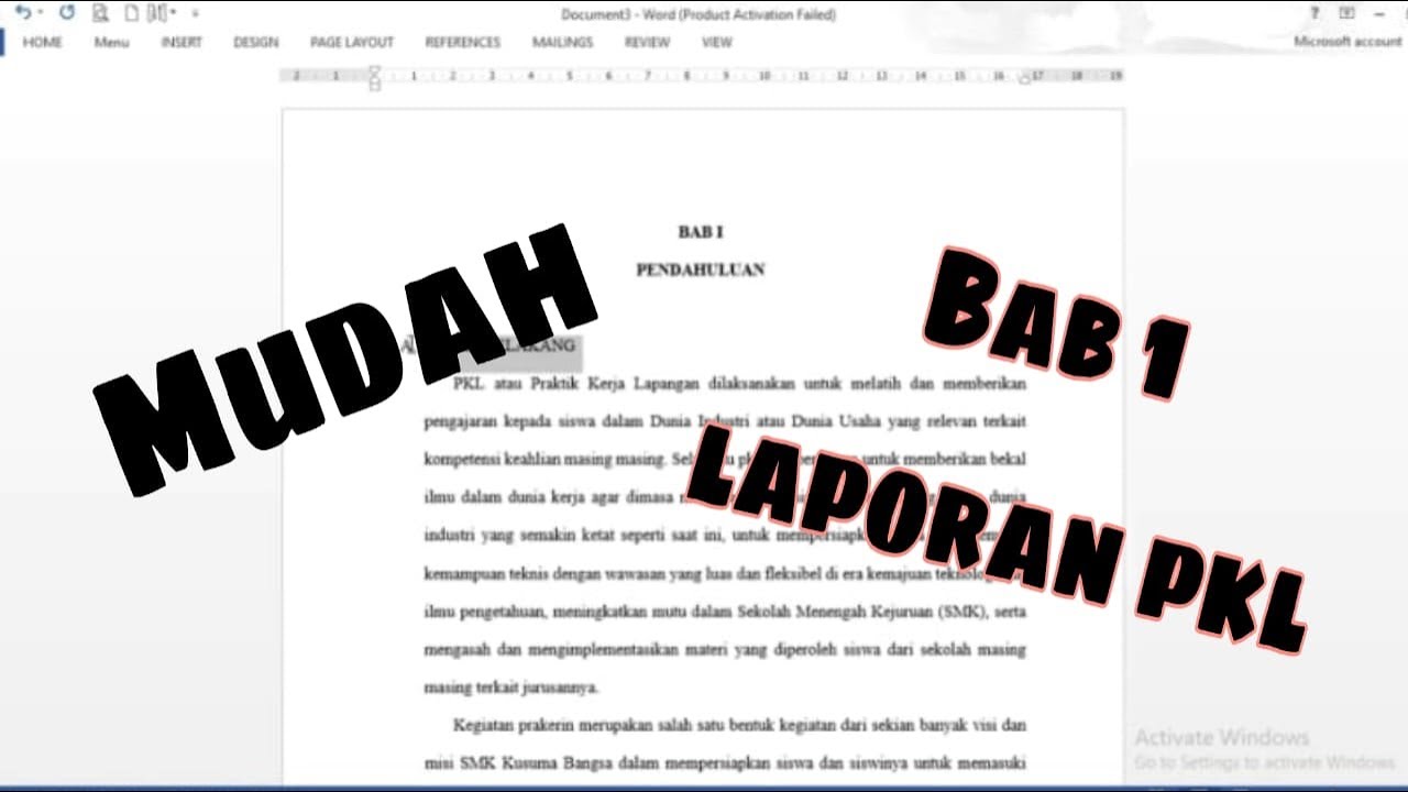 Tutorial Cara Membuat Bab 1 Laporan Pkl Youtube