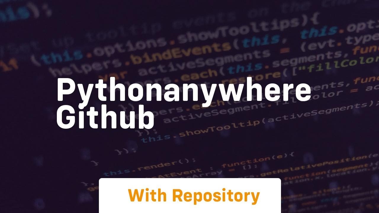 Pythonanywhere Github Youtube