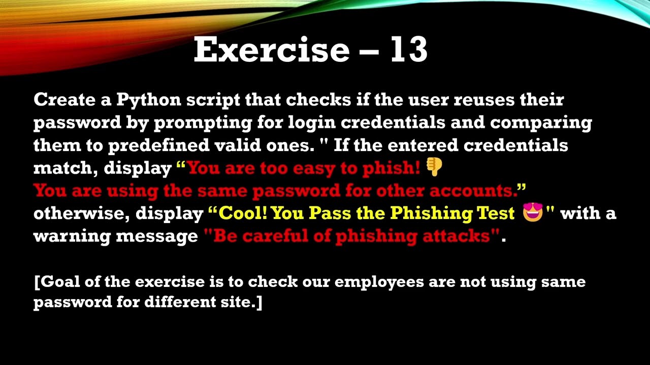 13 Exercise Create A Python Script To Check For Password Reuse And