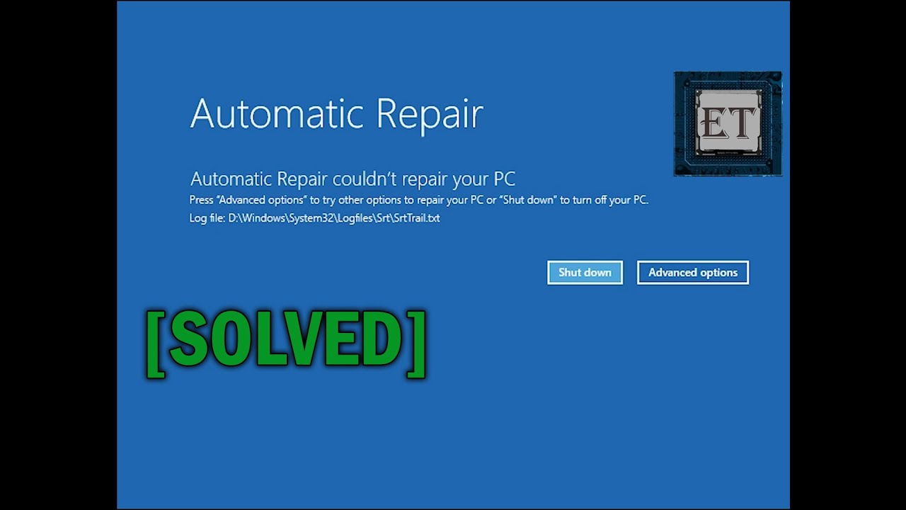 How To Fix Automatic Repair Loop In Windows 10 Startup Repair Couldn