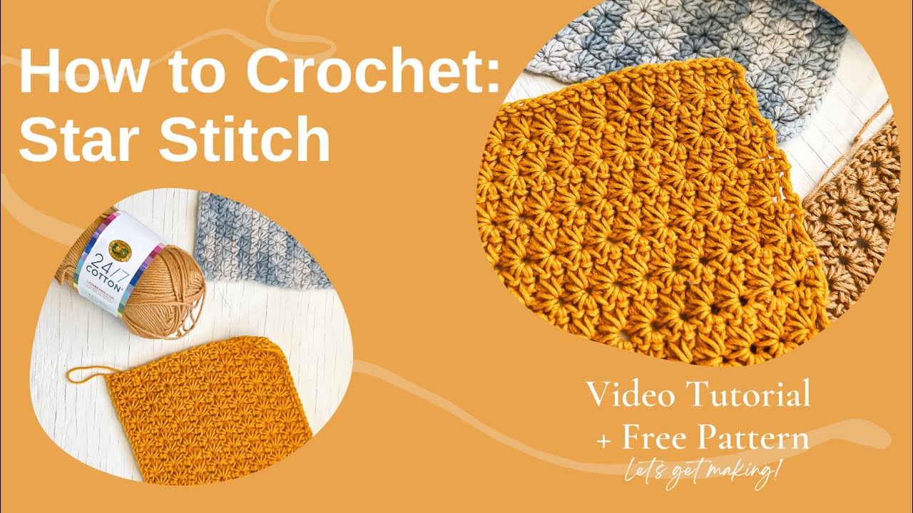 How To Crochet The Star Stitch Free Dishcloth Pattern Youtube
