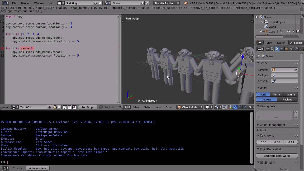 Blender Python Scripting Tutorial Creating A New Operator That Makes A