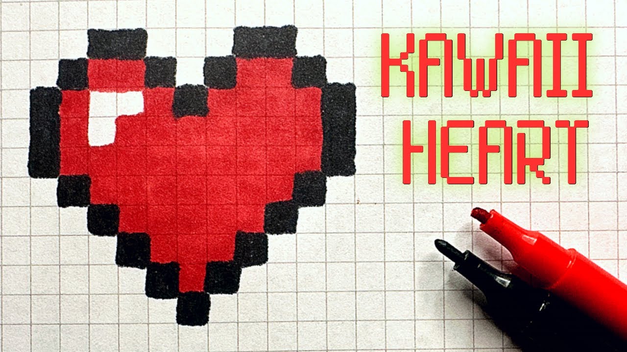 How To Draw Kawaii Heart Handmade Pixel Art Pixelart Youtube