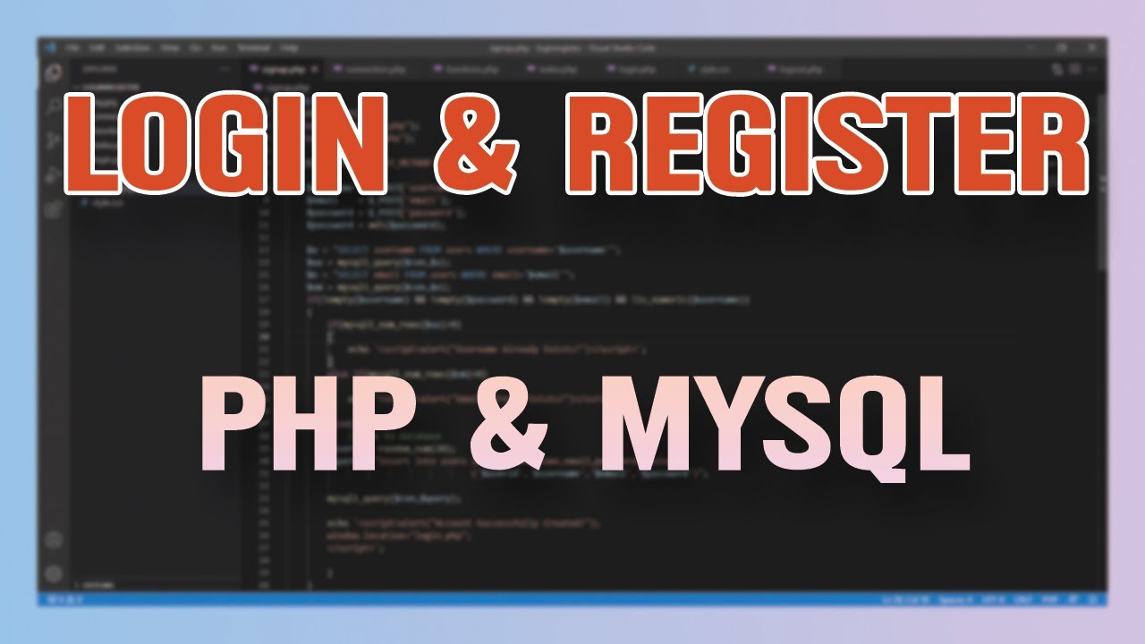 Simple Login And Register System With Php And Mysql Database How To