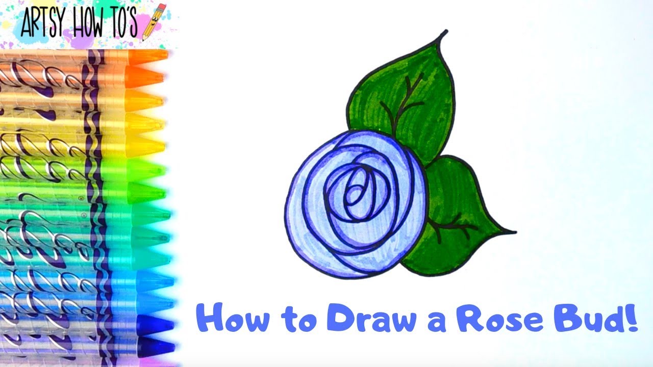 How To Draw A Rose Bud Drawing For Kids Youtube