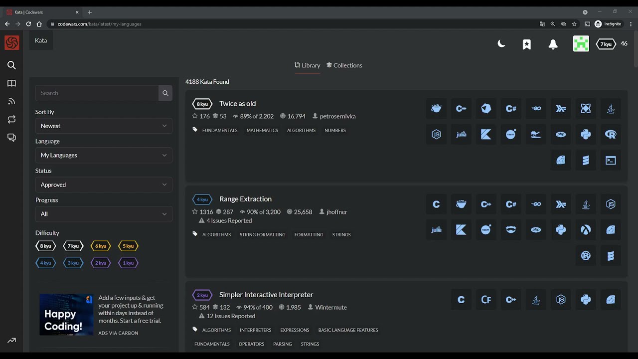 Codewars 4 Ejercicios Con Python Kata 7 Youtube