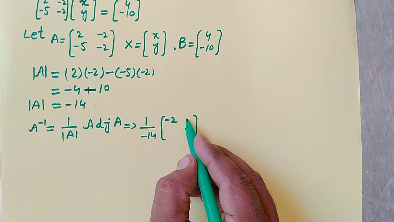 Matrix Inversion Mathod 9th Class Mathematics Ex 1 6q 1part 7 Youtube