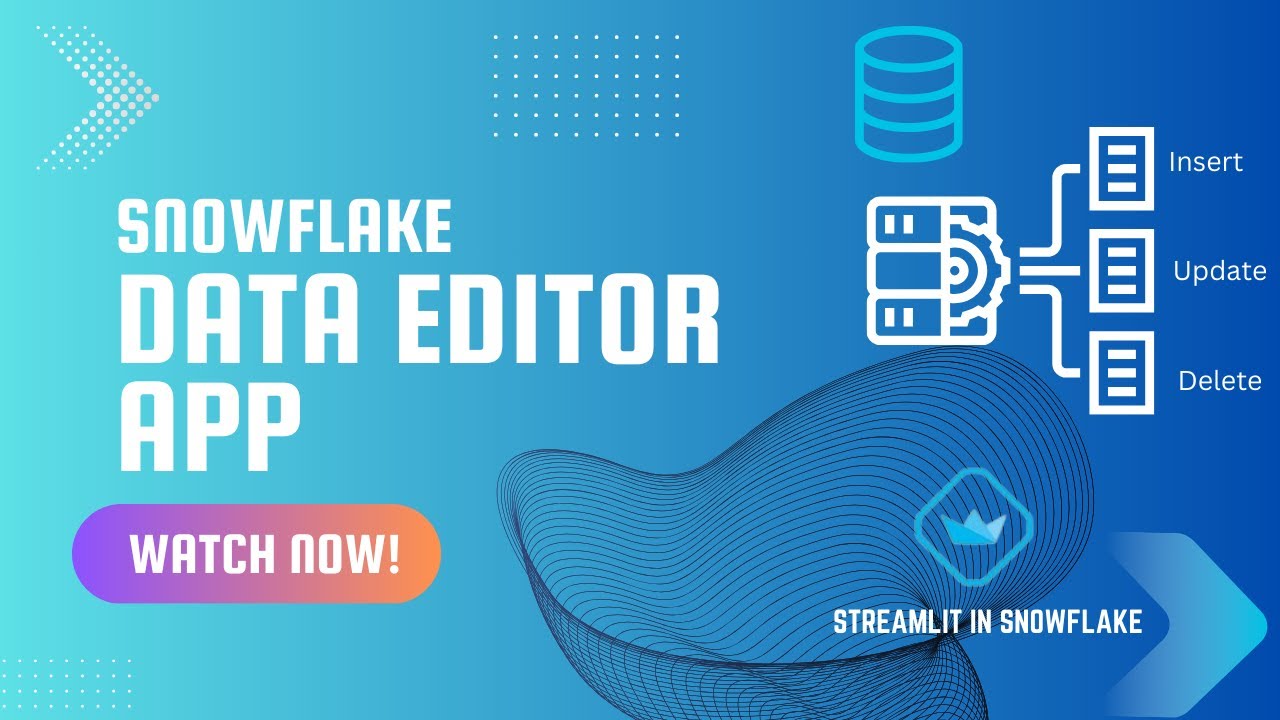 Data Editor App Streamlit In Snowflake Native App Demo Youtube