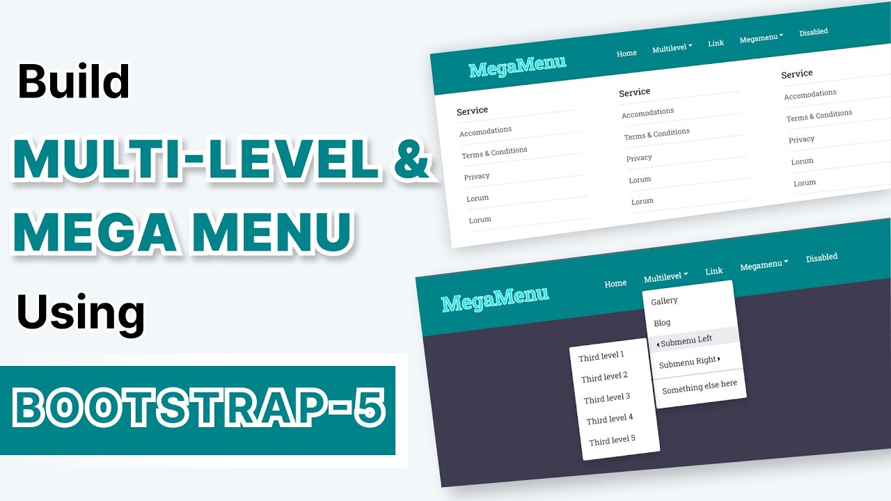 Responsive Mega Menu Using Bootstrap 5 Create Multi Level Dropdown