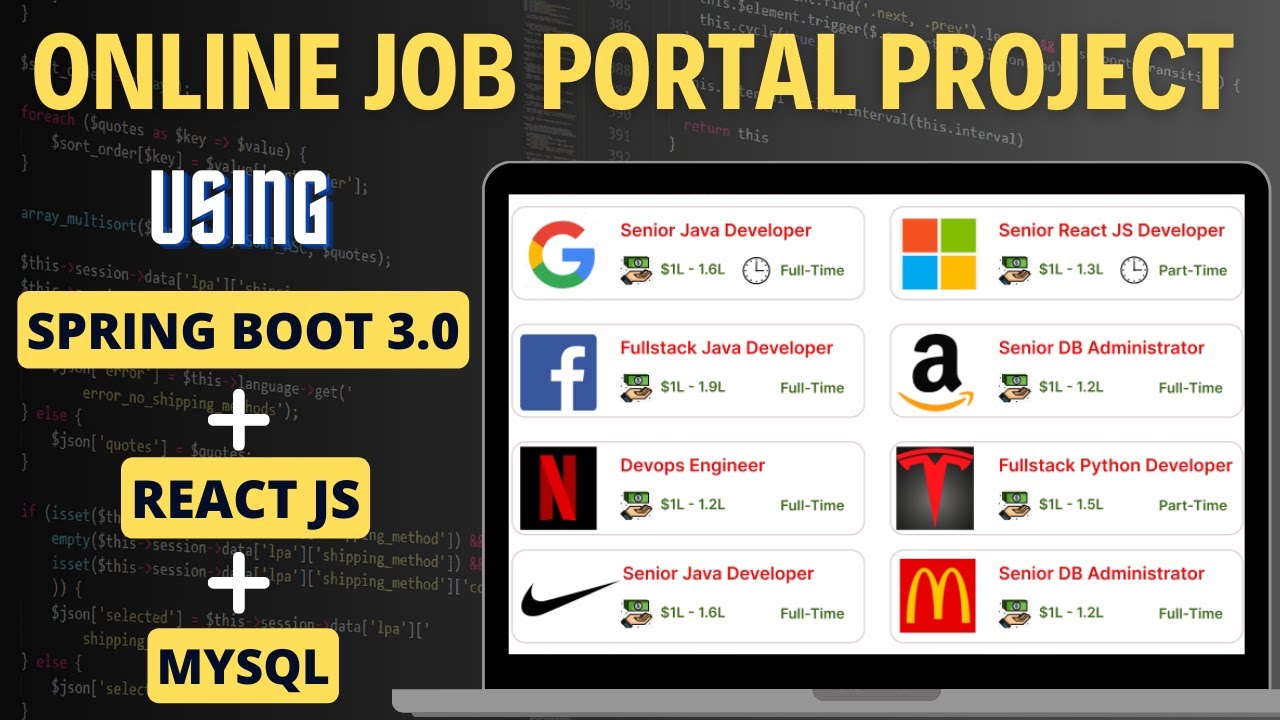 Online Job Portal Project Using Spring Boot And React Js Java