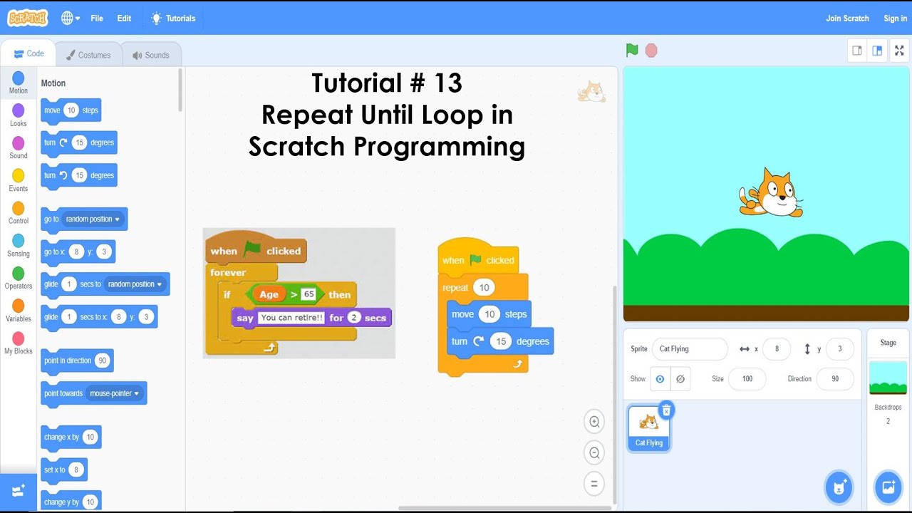 Repeat Until Loop In Scratch Programming Tutorial 13 Youtube