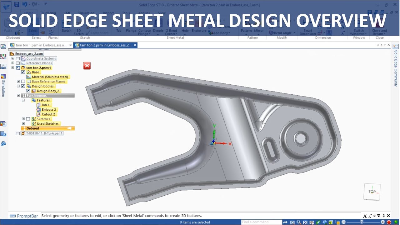 Solid Edge Sheet Metal Design Overview Youtube