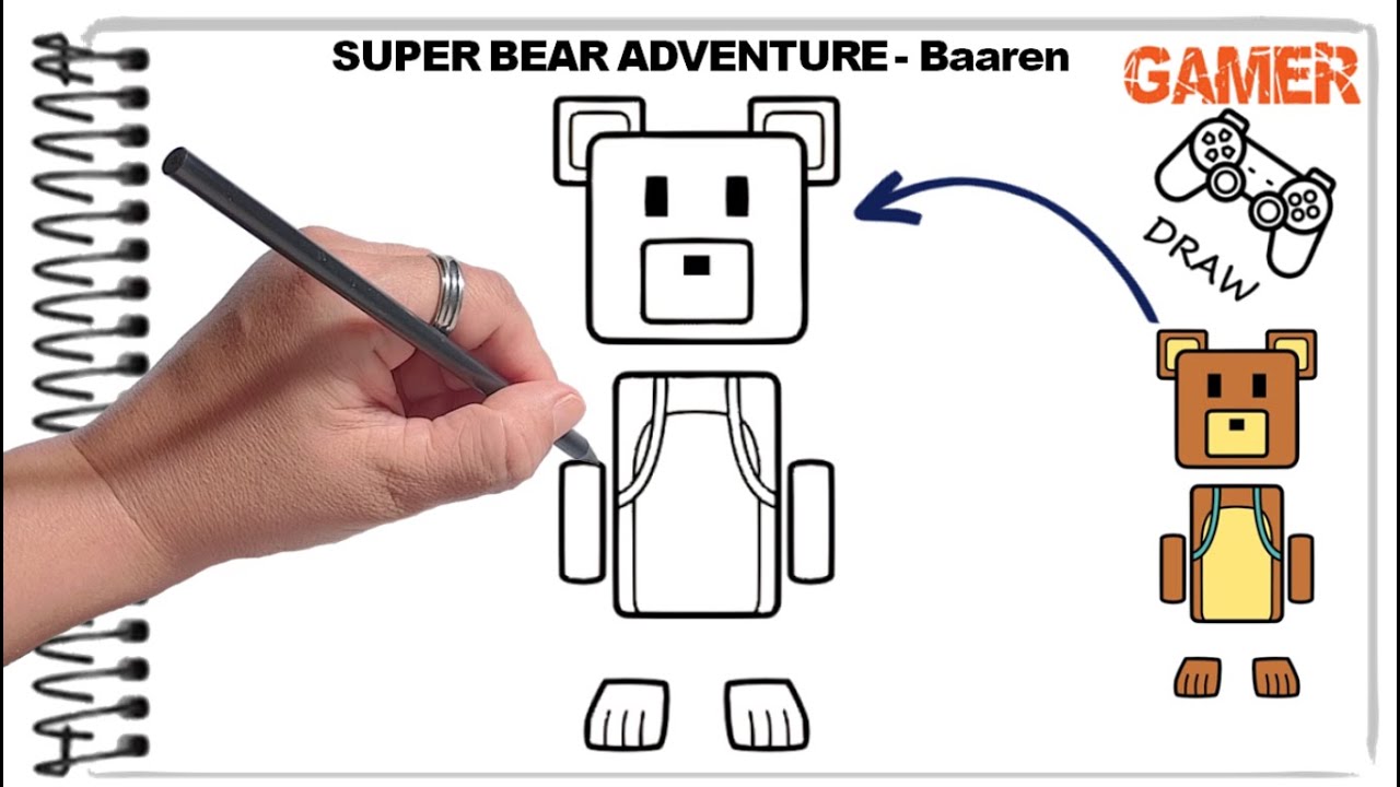 Como Desenhar O Baaren De Super Bear Adventure How To Draw Baaren