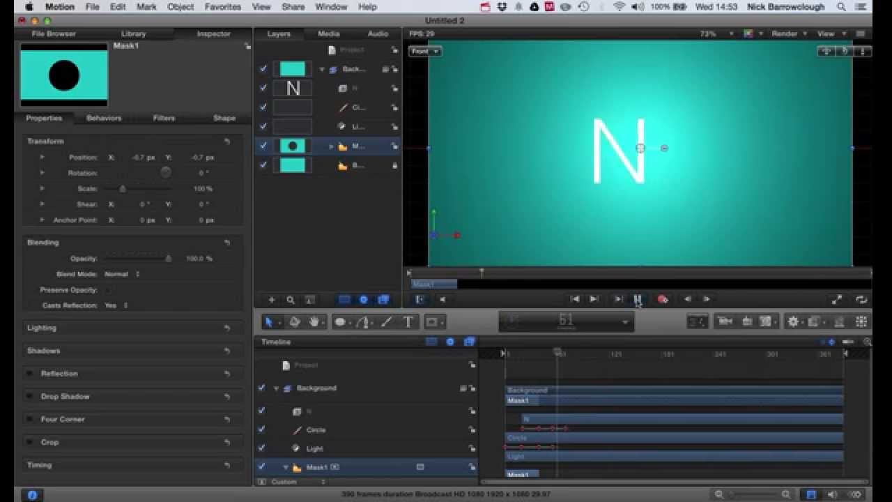 Motion 5 Animated Title Tutorial Part 1 Youtube