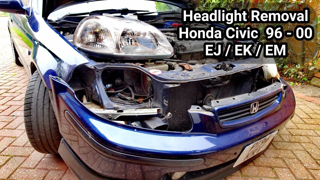 Easy Honda Civic Headlight Removal 1996 2000 Ej Ek Em Youtube