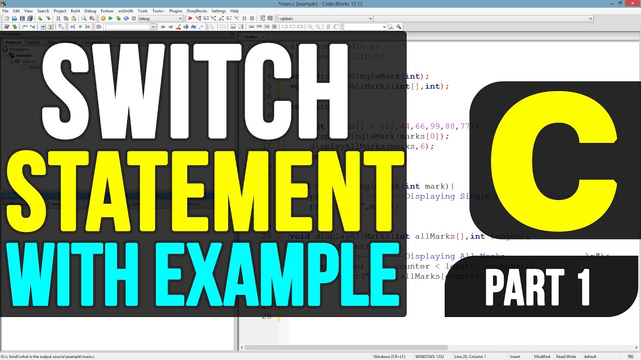 Switch Statement In C Programming Language Video Tutorial Part 1