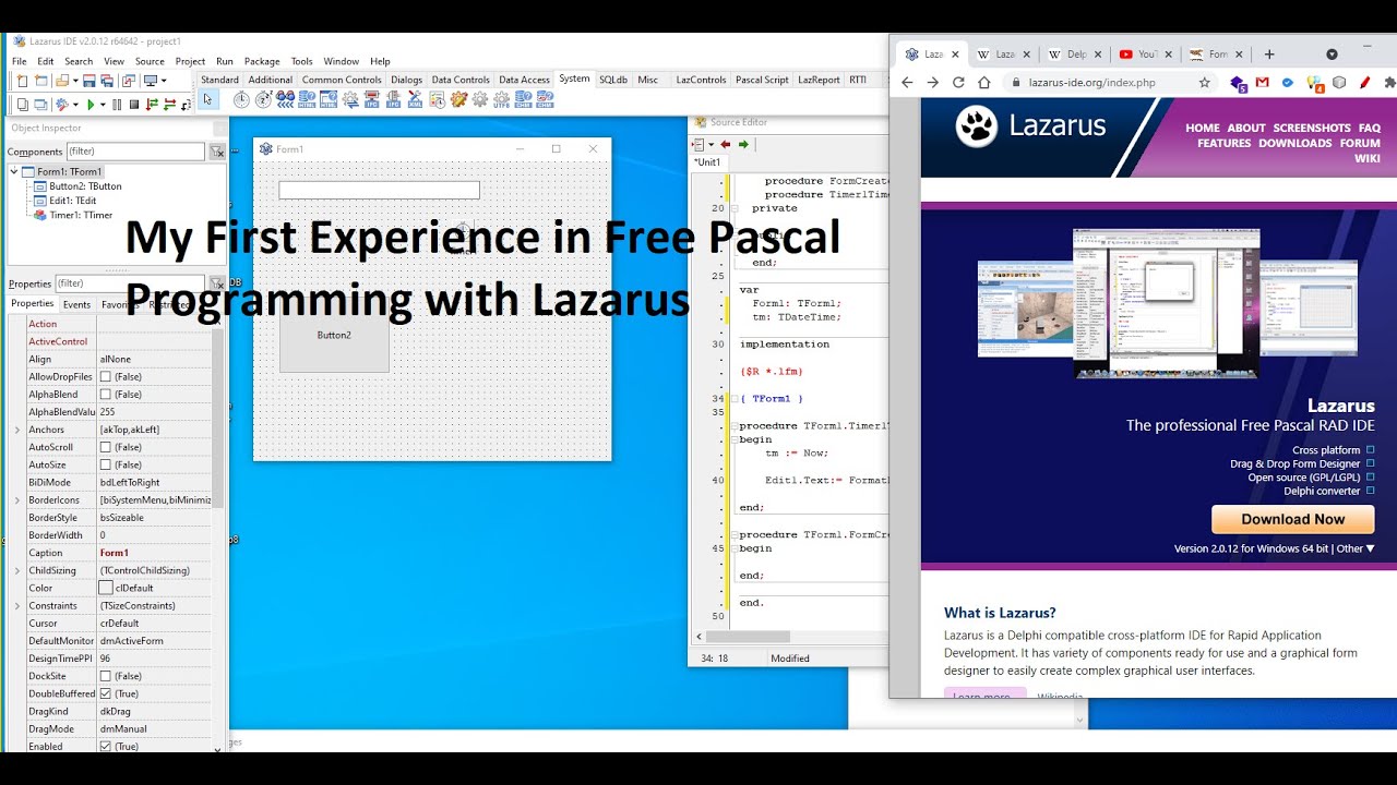 Lazarus Free Pascal My First Experience In Free Pascal Programming