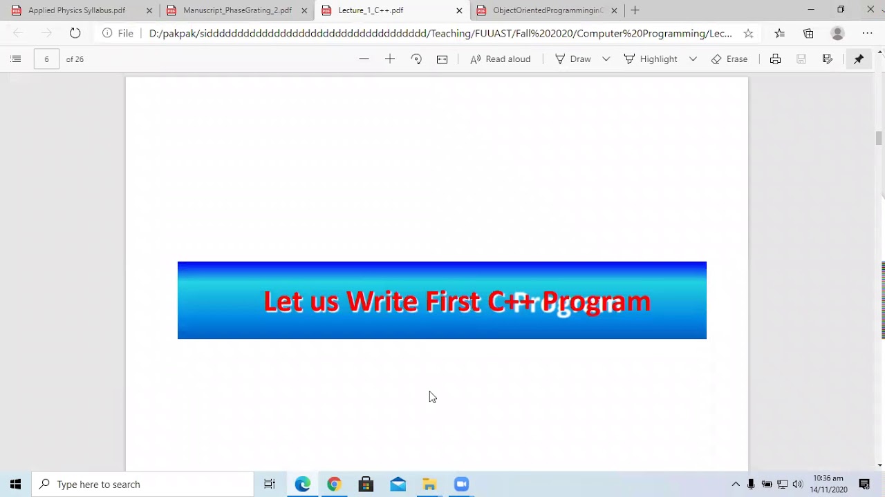 Lec5 Computer Programming Bs1 Youtube