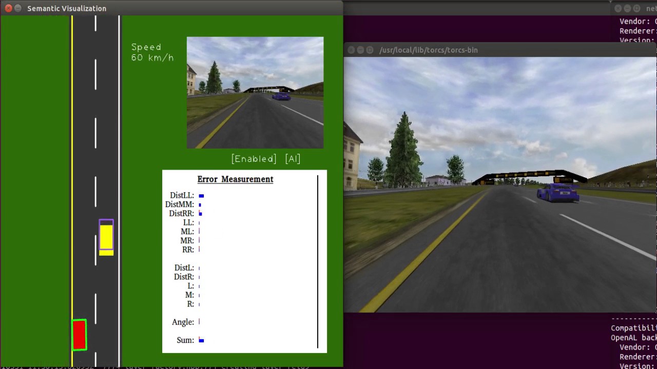 Deepdriving Caffe 1 0 0rc5 In Torcs With 3 Lanes Youtube