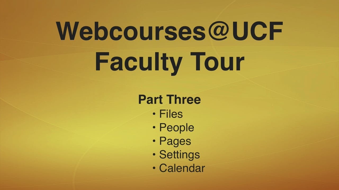 Webcourses Ucf Faculty Tour Part Three Youtube