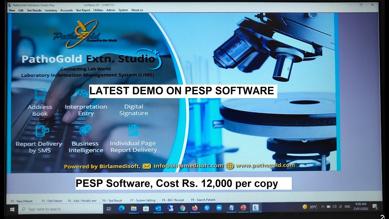 Pathogold Extension Studio Plus Pesp Laboratory Management Software