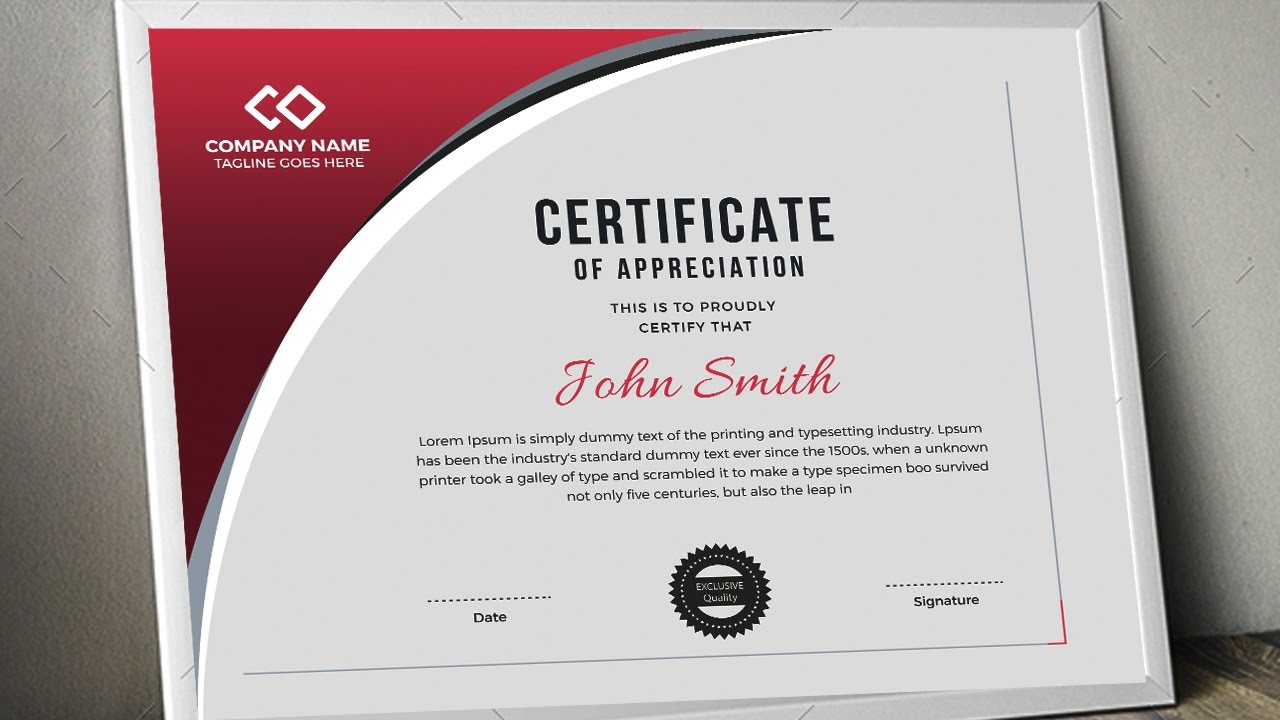 Creating A Professional Certificate Design In Cmyk Color For Print