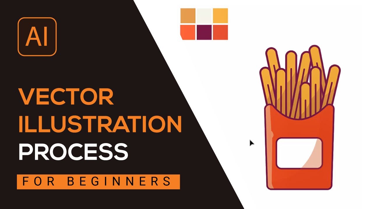 French Fries Vector Illustration For Beginners Adobe Illustrator