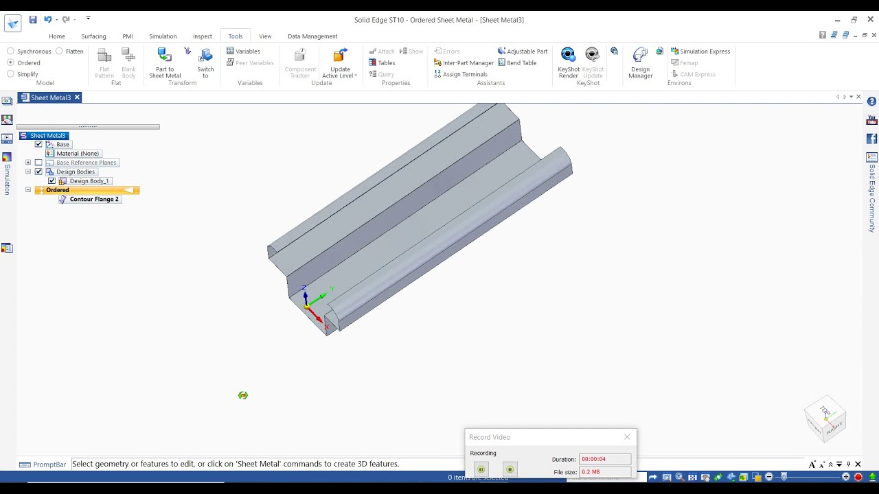62 How To Flatten A Sheet Metal Part In Solid Edge Solid Edge Sheet