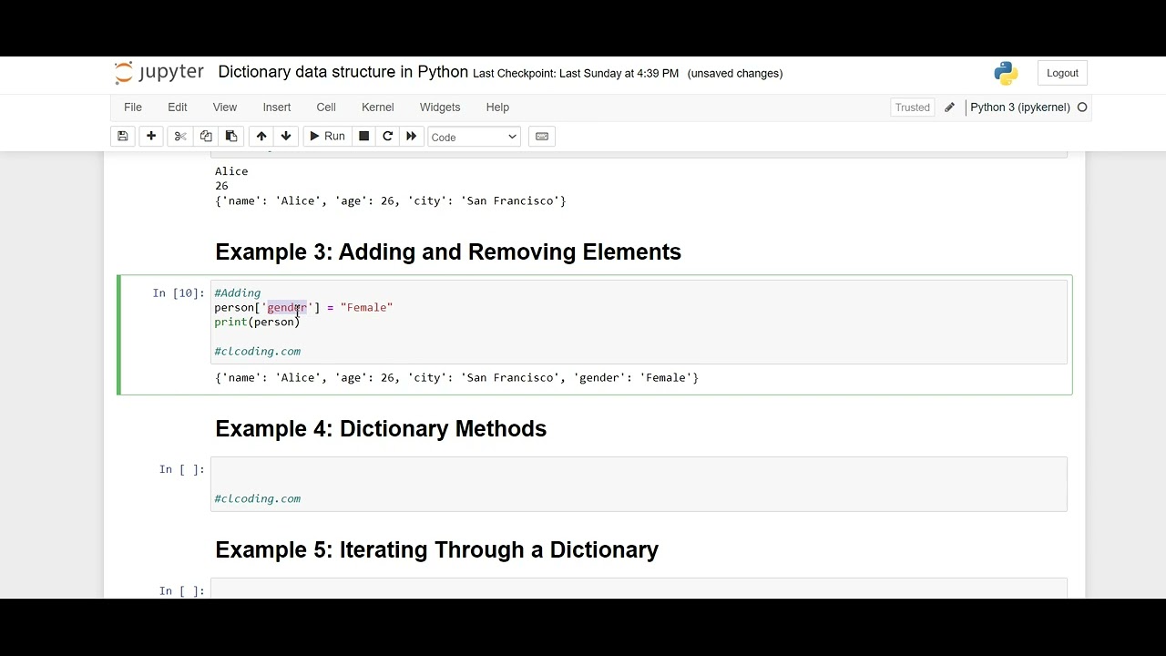 Dictionary Data Structures In Python Youtube
