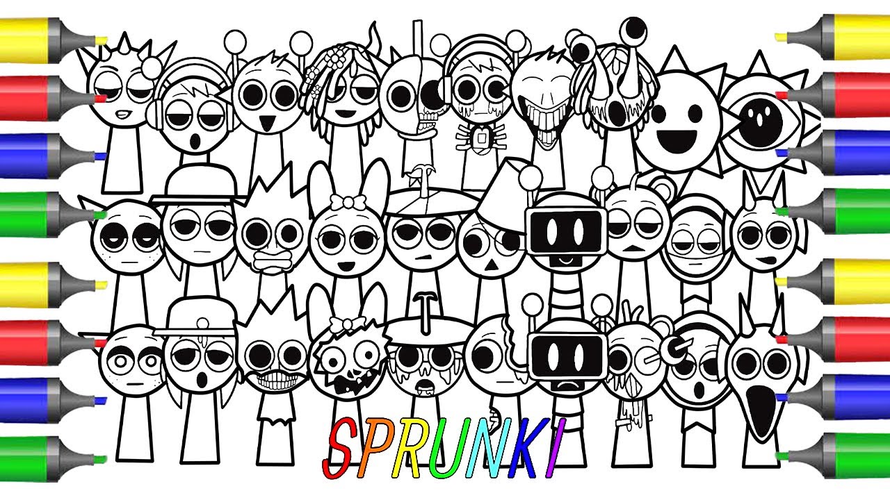 Sprunki New Coloring Pages How To Color All Incredibox Sprunki Phase ...