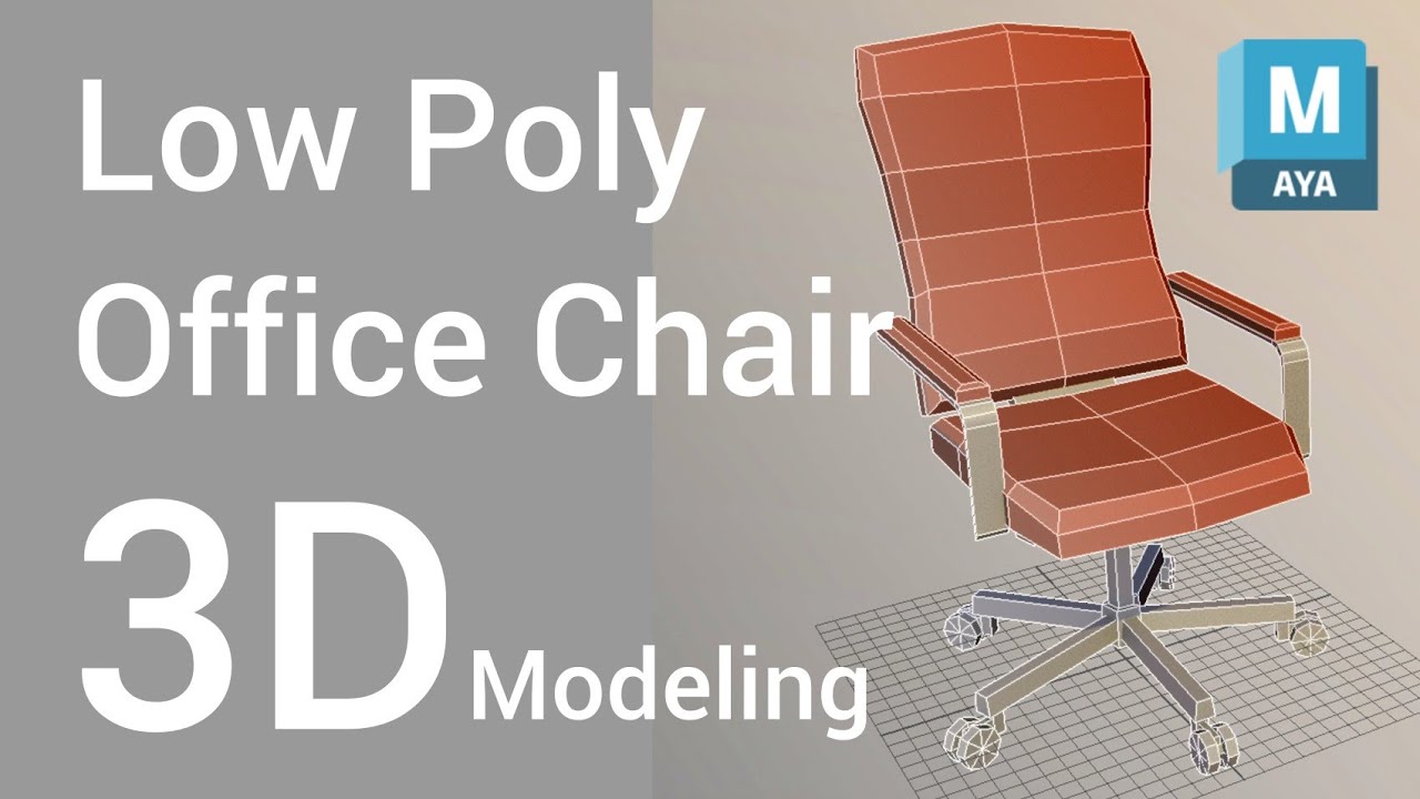 Low Poly Swivel Office Chair 3d Modeling Autodesk Maya Tutorial Youtube