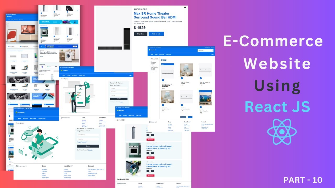 Complete React E Commerce Website Using React Js Part 10 React