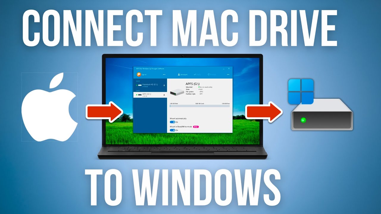 How To Connect Mac Usb Drive To Windows Pc Apfs Tutorial Youtube