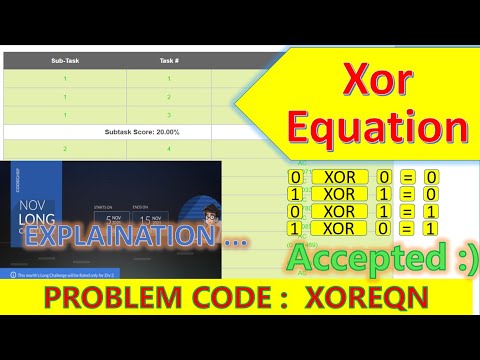 Codechef Long Challenge Xor Equation Bitset Solution рџ ґ Explanation